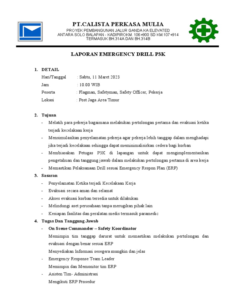 Laporan Simulasi Emergency Drill | PDF