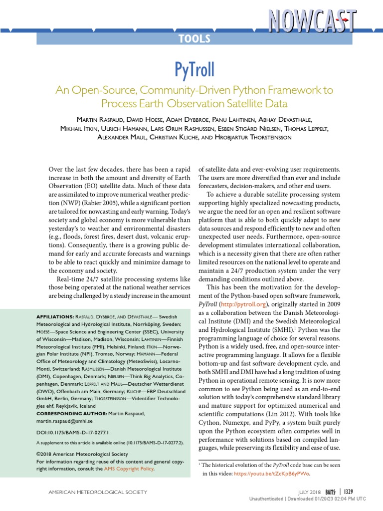 Python PyTroll | PDF | Weather Forecasting | Computing