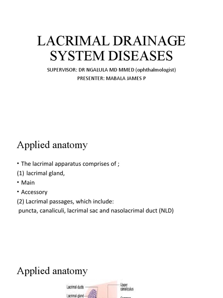 8 Lacrimal Drainage System Diseases by James PM | PDF | Human Eye ...
