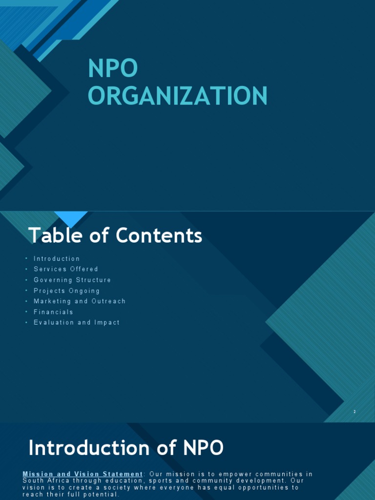 Npo Organization Presentation | PDF | Nonprofit Organization | Fundraising