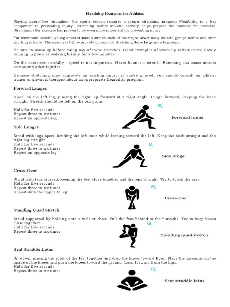 Flexibility Exercises For Athletes | PDF | Wellness