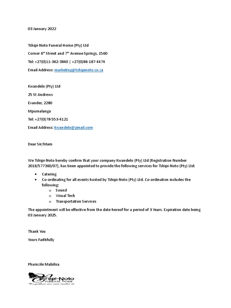 Service Contract Confirmation | PDF | Finance & Money Management