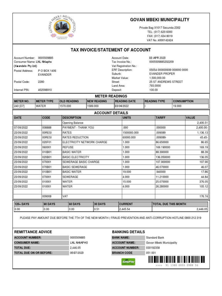 Statement For Account 0005509885 | PDF | Value Added Tax | Banks