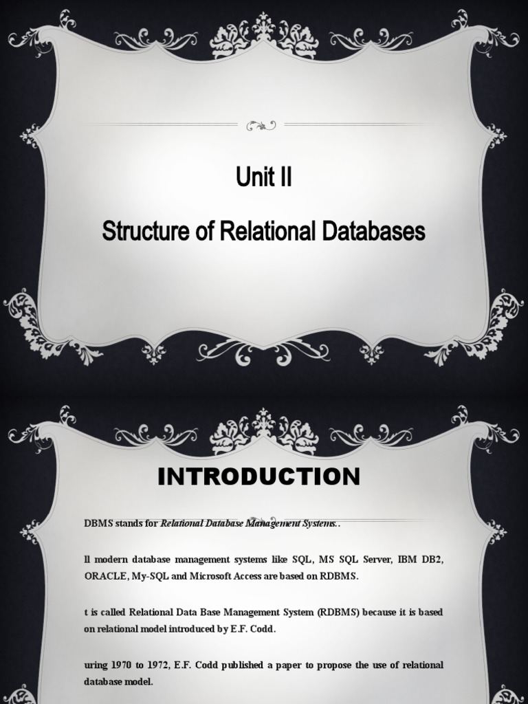 Unit 2 Structure of Rdbms | PDF | Language Arts & Discipline