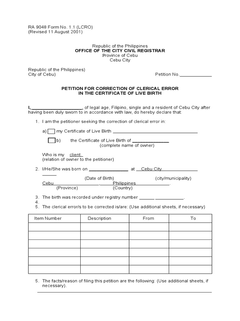 Accomplished Petition Form (LCR) | PDF | Social Institutions | Government