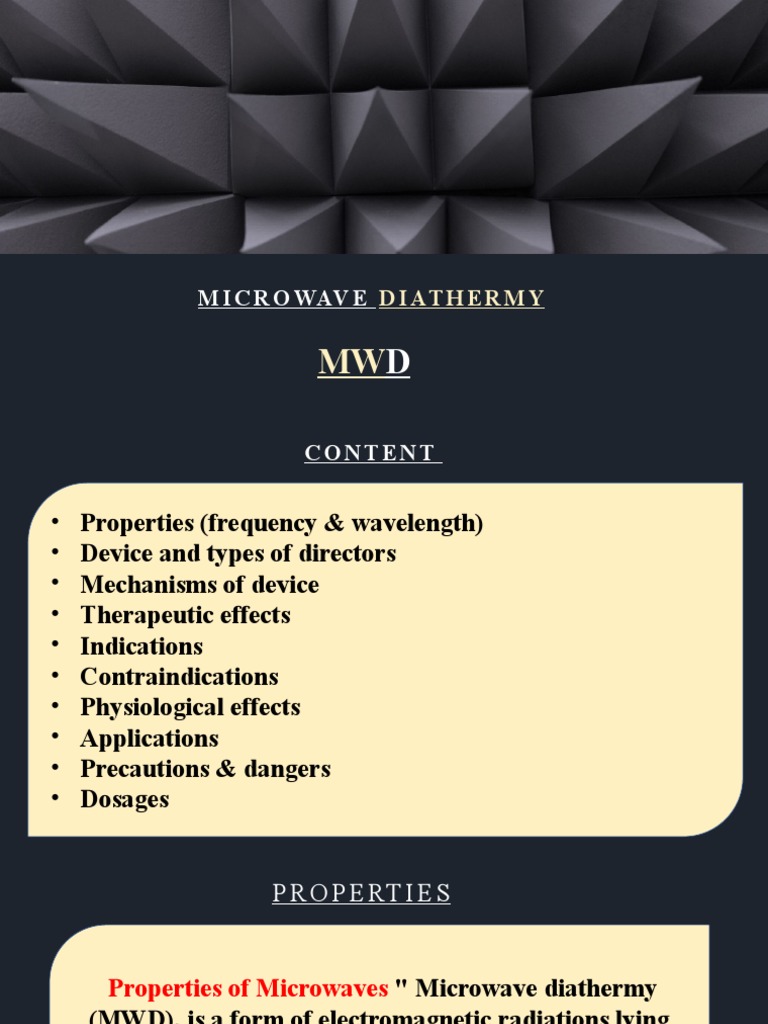 MWD by Mzu | PDF | Microwave | Clinical Medicine