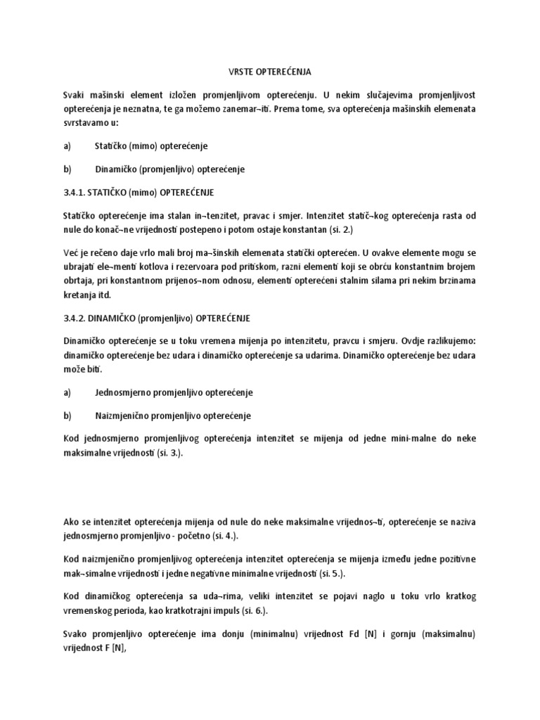 Vrste Opterećenja | PDF