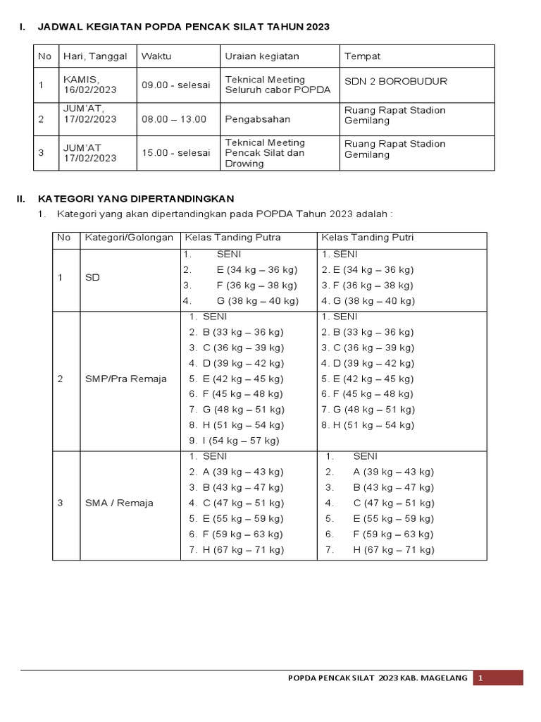 Formulir Pendaftaran Popda 2023 | PDF
