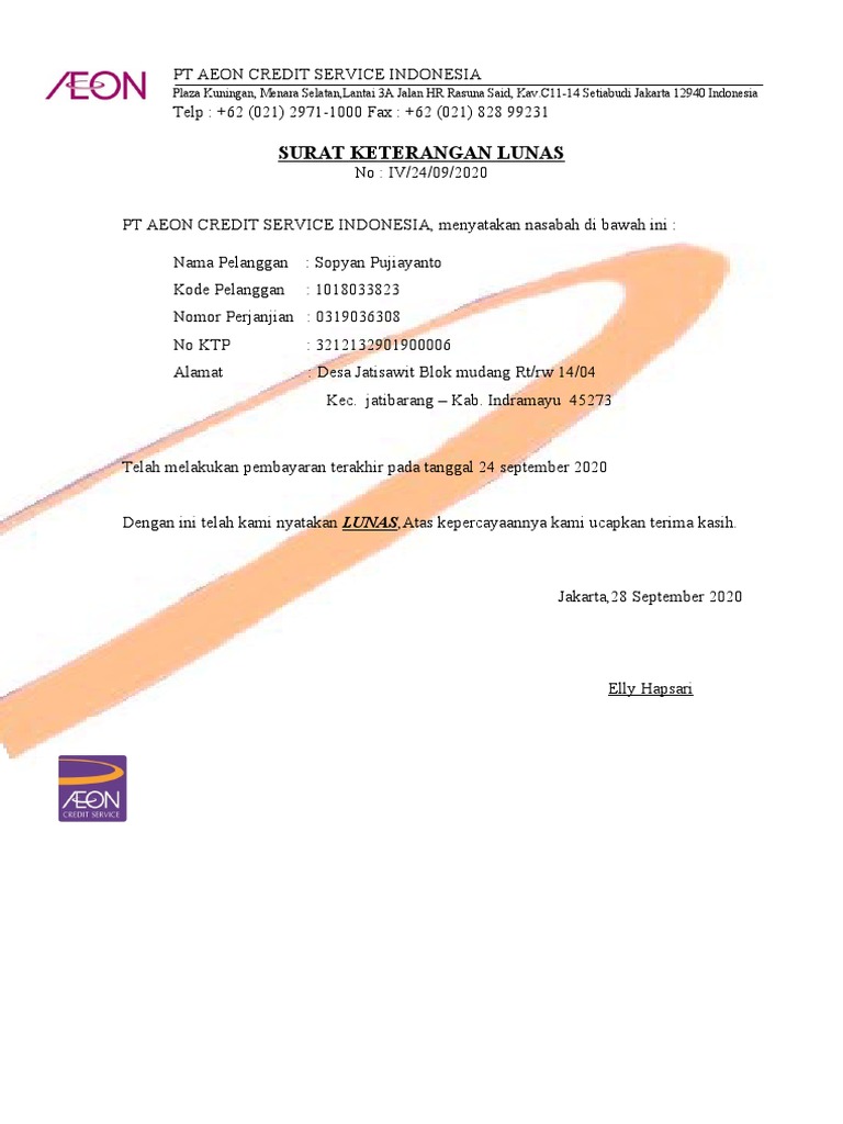 Surat Lunas | PDF