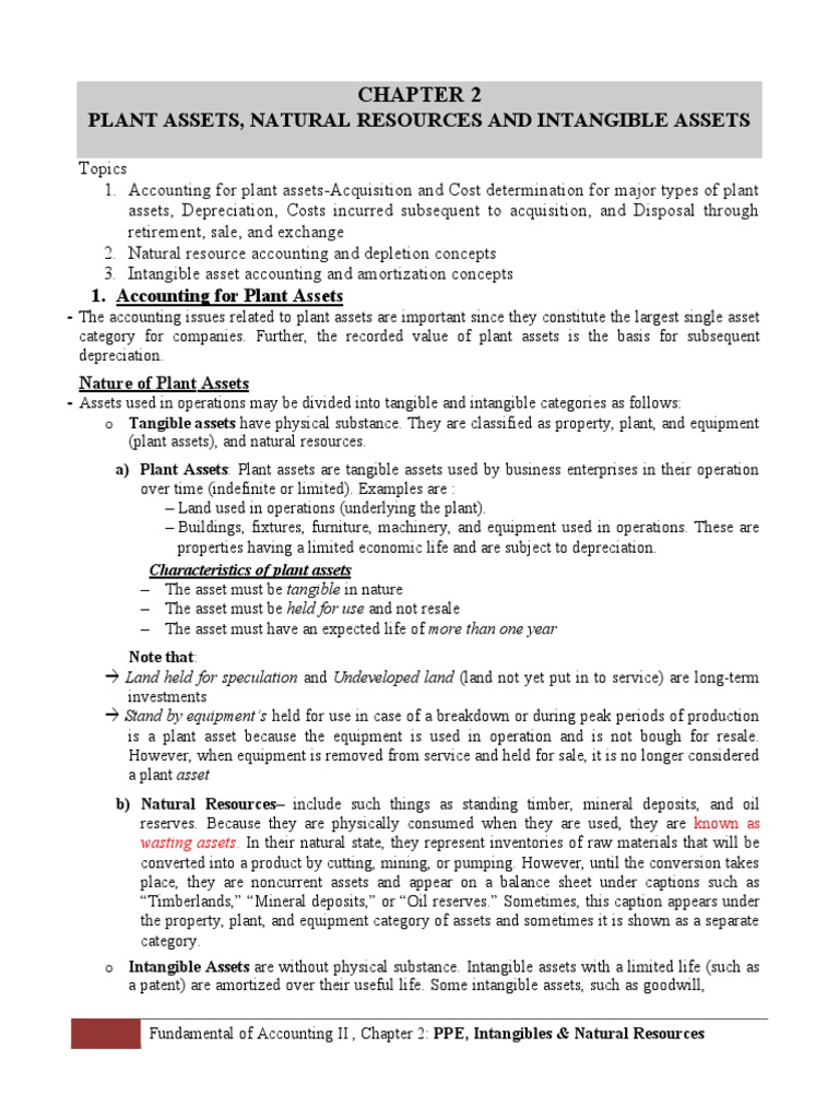 Chapter 2, Accounting For Plant Assets and Intagibles | PDF ...