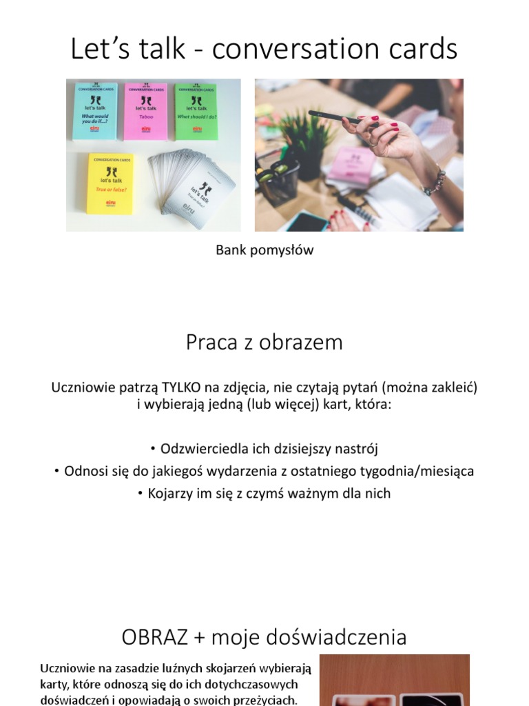 BANK POMYSŁÓW Lets Talk | PDF