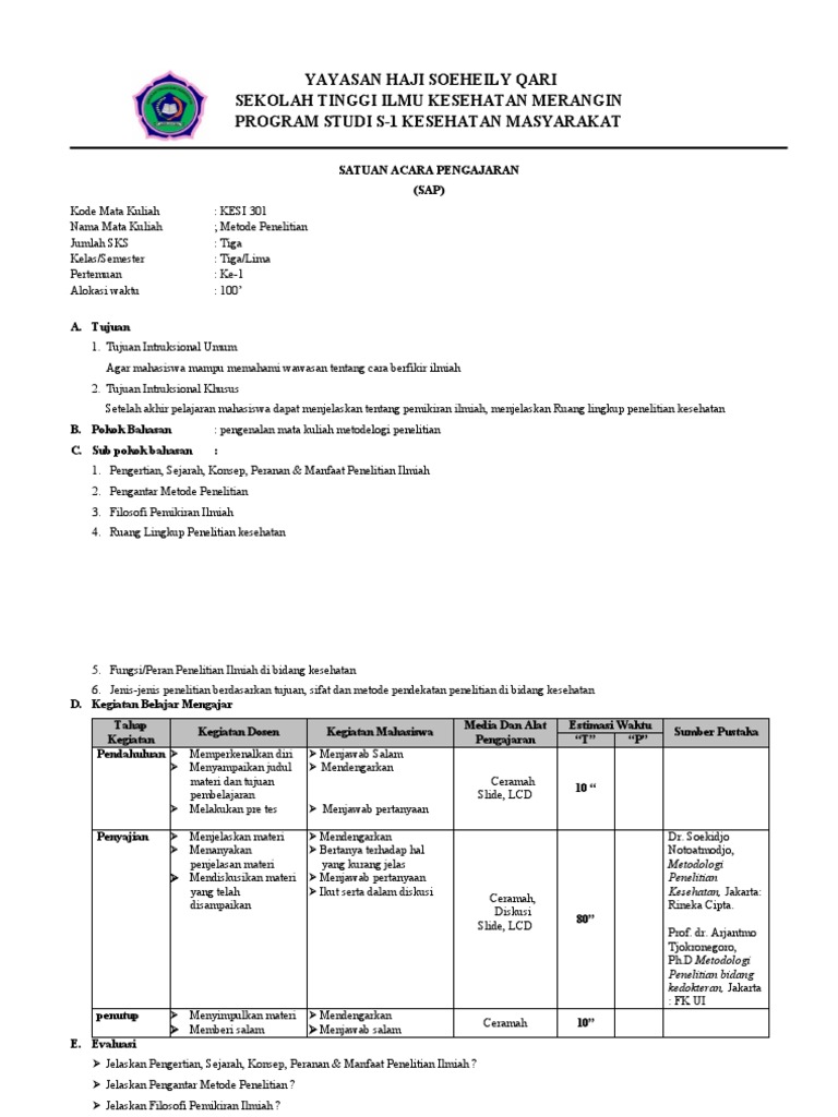 SAP Metode penelitian | PDF