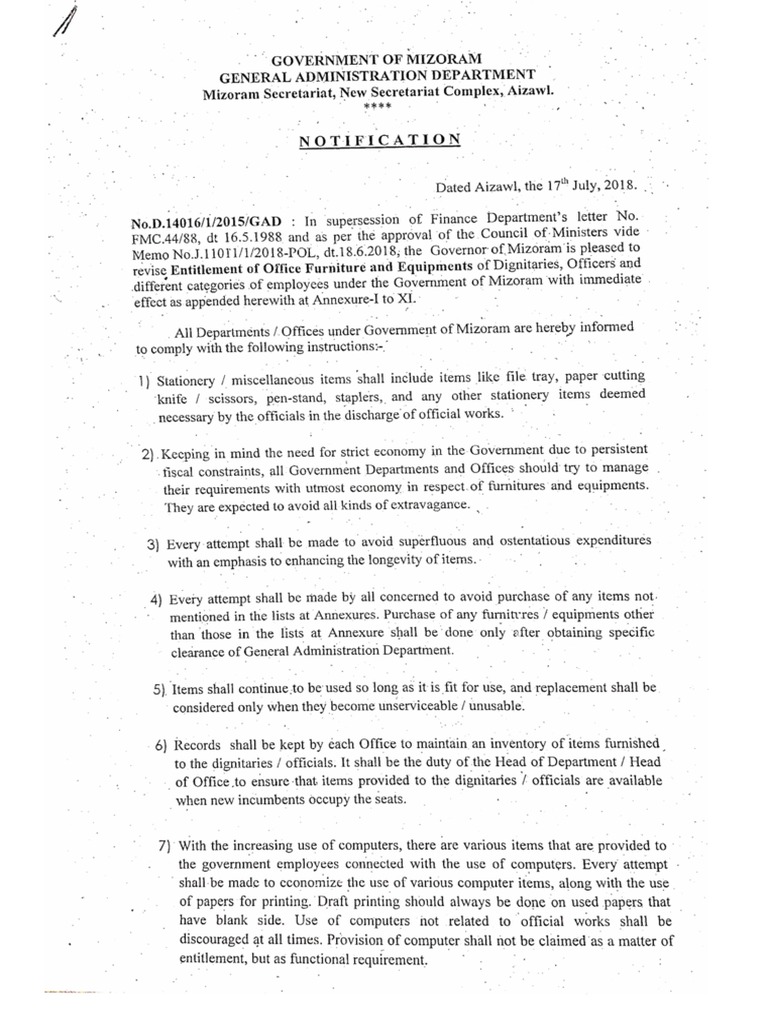 Posts 105 Office Furniture Entitlement | PDF