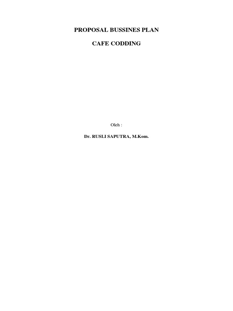 Bisnis Plan Cafe Codding (Contoh) | PDF