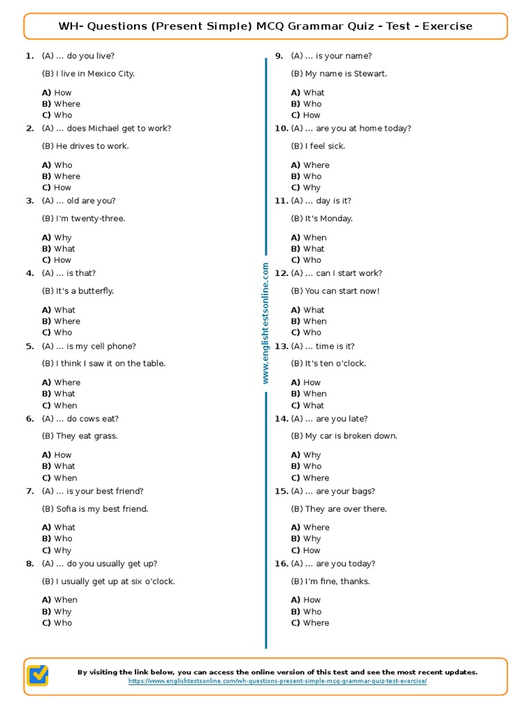 WH Questions Present Simple | PDF