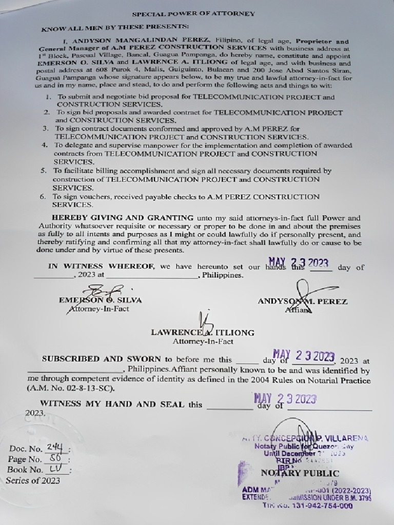 Special Power of Attorney | PDF