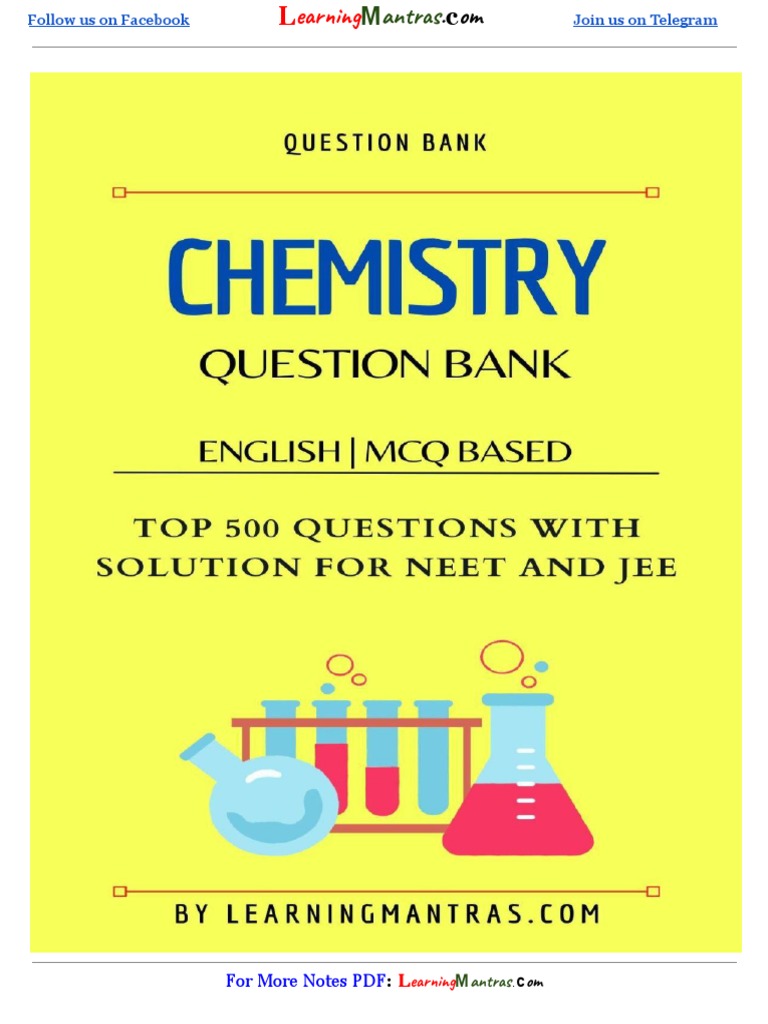 500 Most Important Chemistry Questions Bank For NEET and JEEEnglish ...