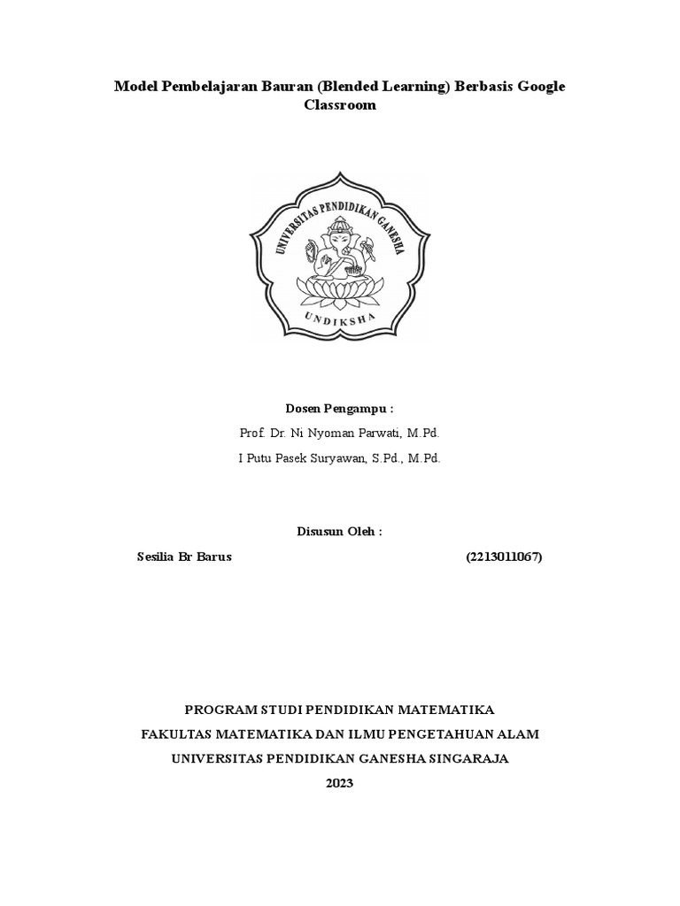 Sesilia Br Barus_2213011067_Tugas BDP Model Pembelajaran | PDF