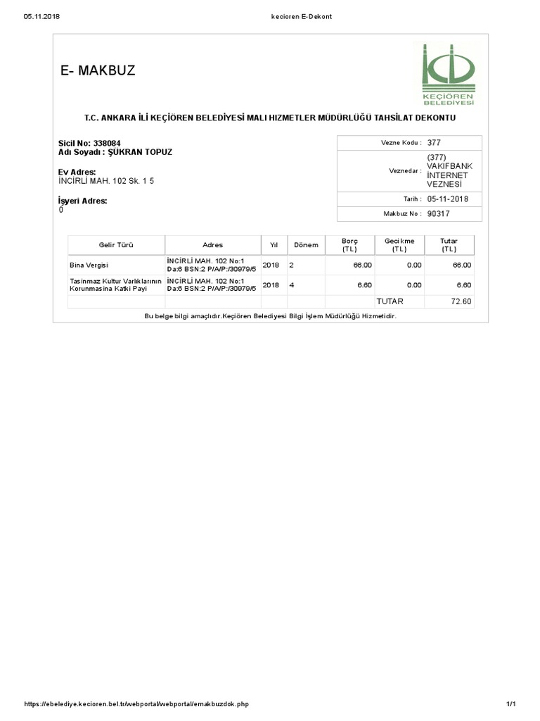 Kecioren E Dekont | PDF