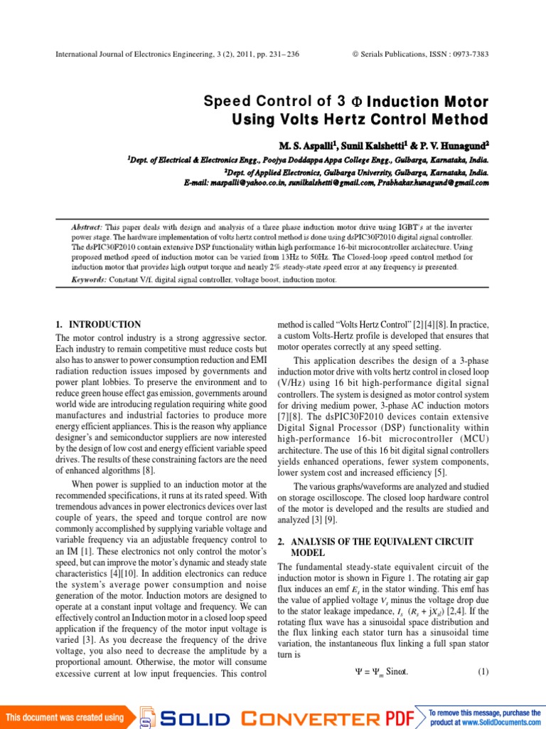 Speed Control of 3 Induction Motor Using | PDF | Electric Motor ...