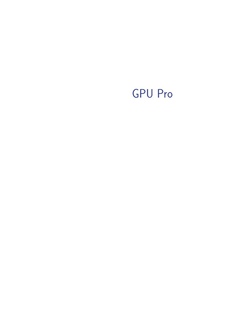 GPU Pro 1 | PDF | Graphic Design | Computer Science