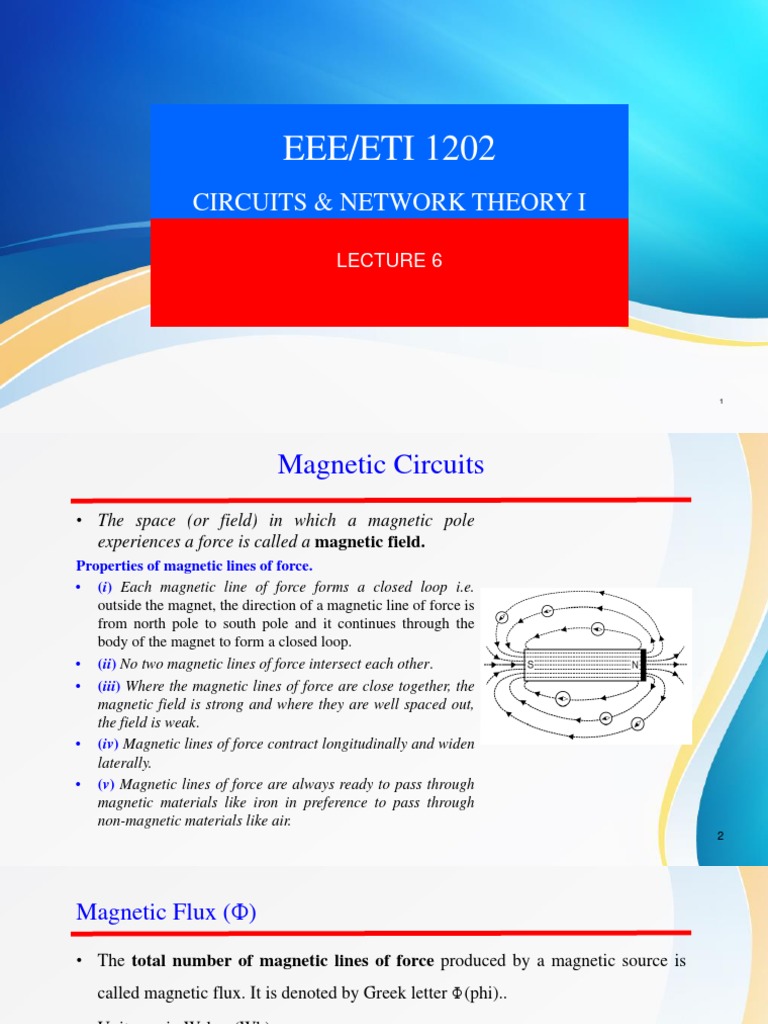 Lecture 6-Magnetic Circuits | Download Free PDF | Electromagnetic Induction | Inductor