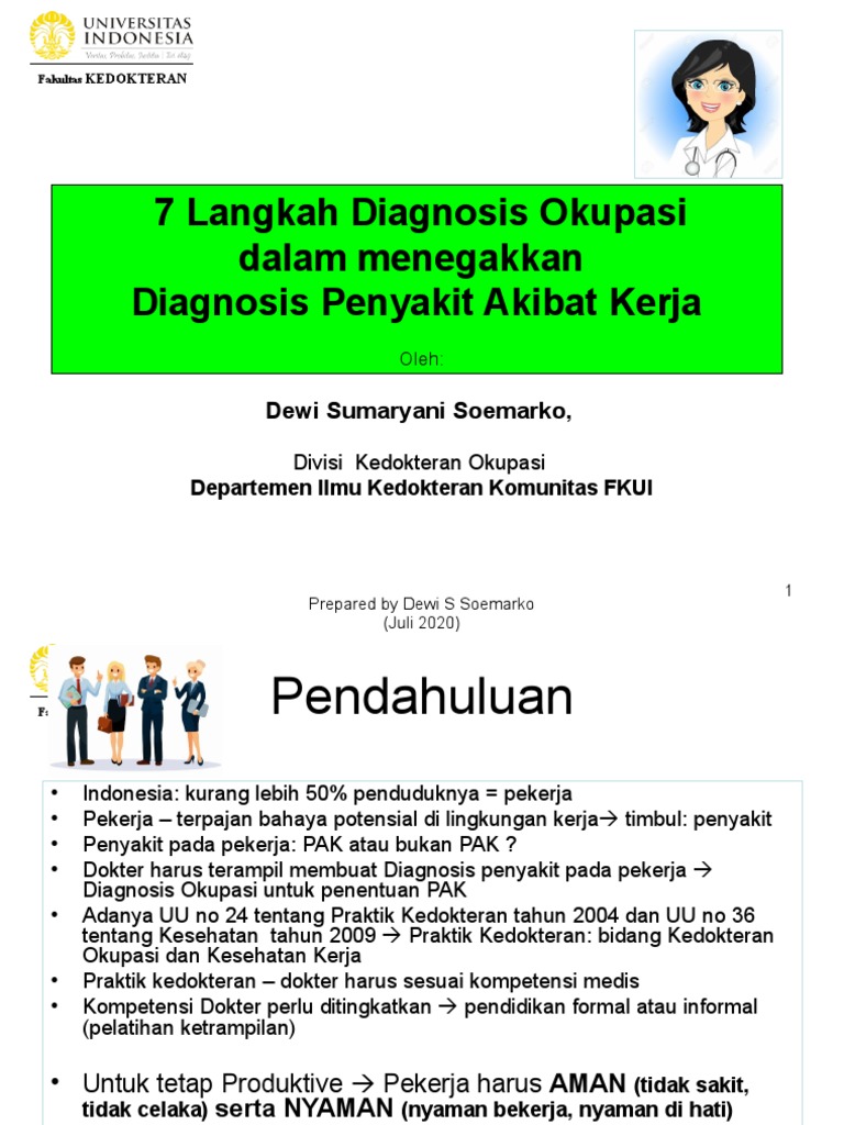 7 Langkah Diagnosis Okupasi (PPDS KEd Okupasi MAtrikulasi 2022) | PDF