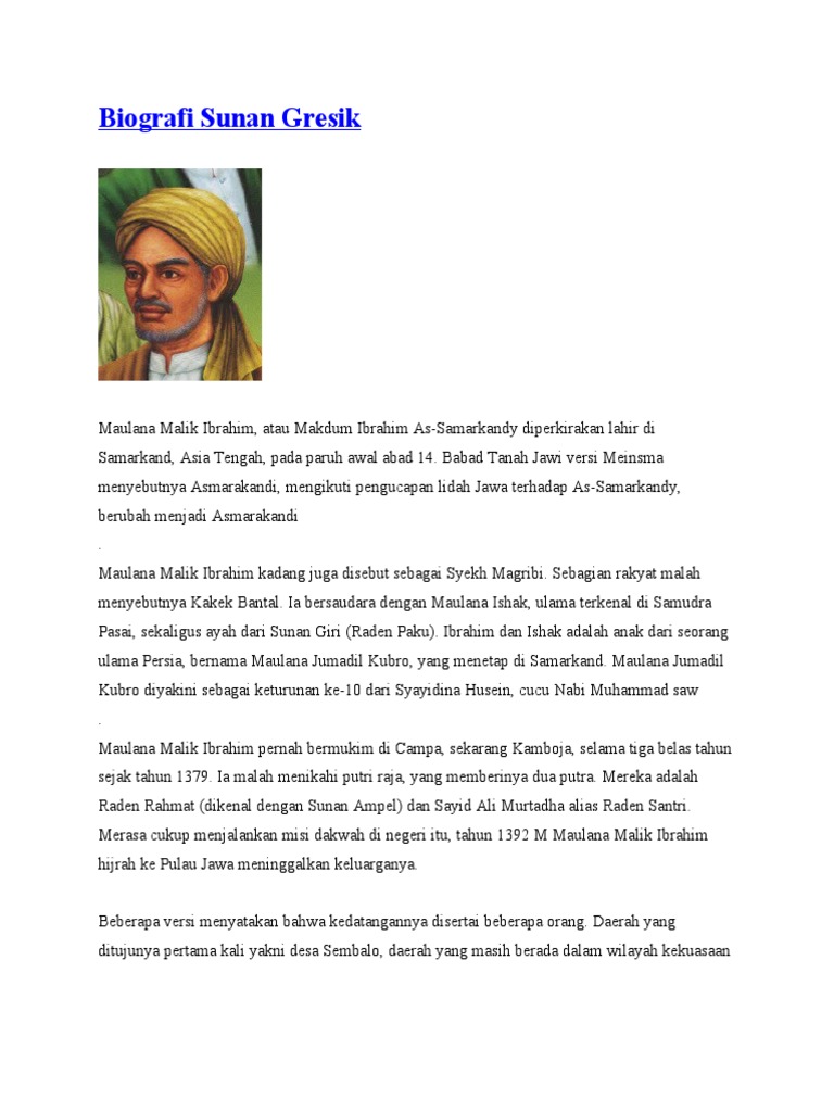 Biografi Sunan Gresik | PDF