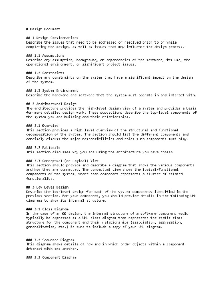 Design Document | Download Free PDF | System | Design Design Document | Download Free PDF | System | Design