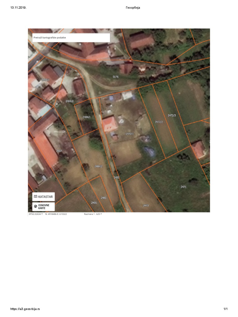 Pretraži Kartografske Podatke: Katastar Osnovne Karte | PDF