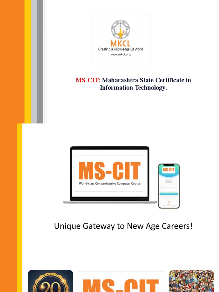 MS-CIT Course Presentation 2023 | Download Free PDF | Educational ...
