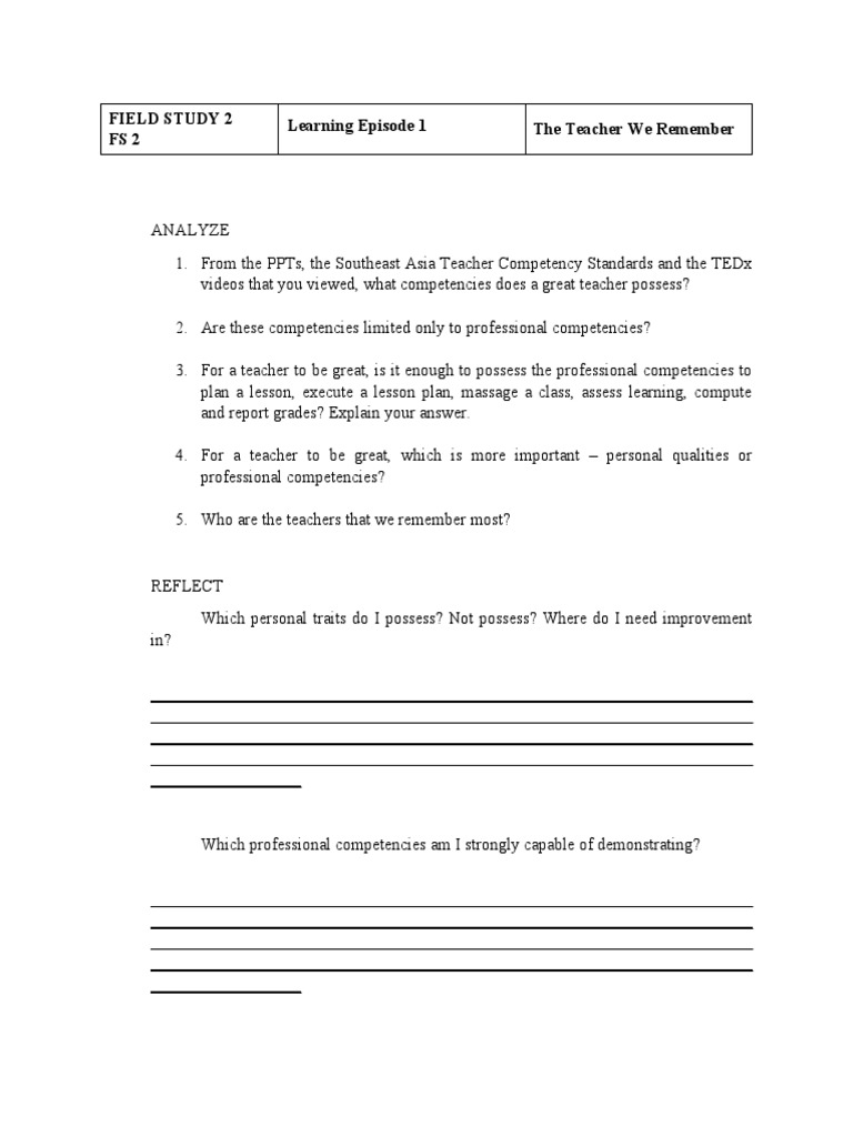 Field Study 2 | PDF | Teachers | Action Research