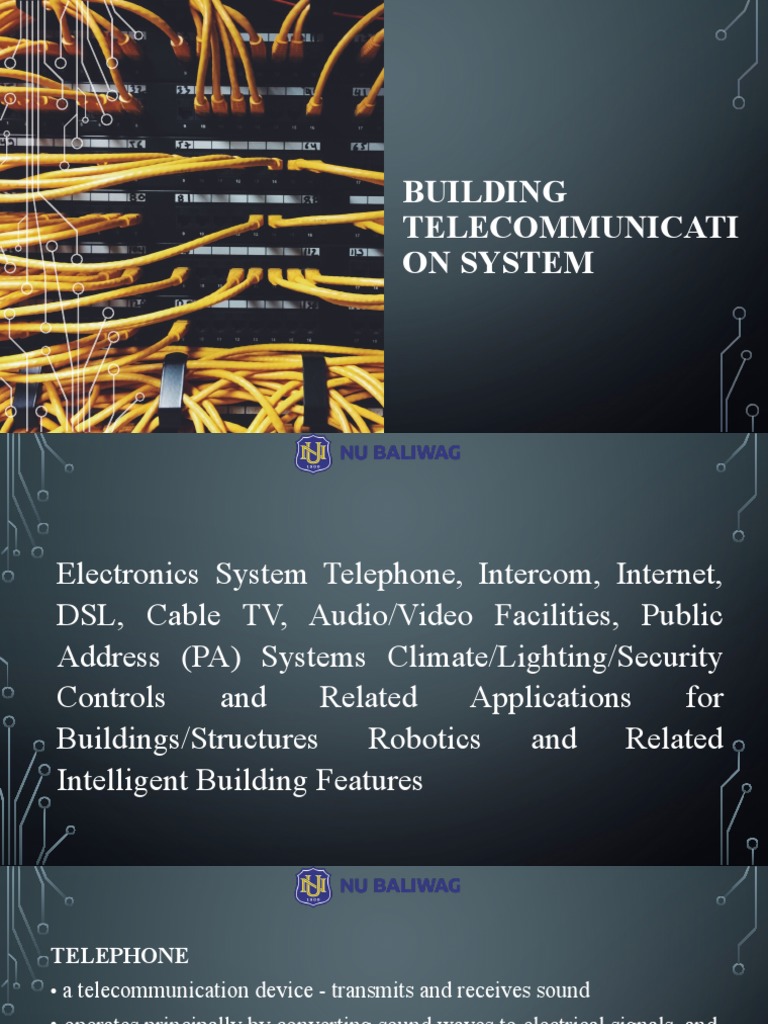 Lesson 8 BUILDING TELECOMMUNICATION SYSTEMS | PDF | Telephone | Cable ...