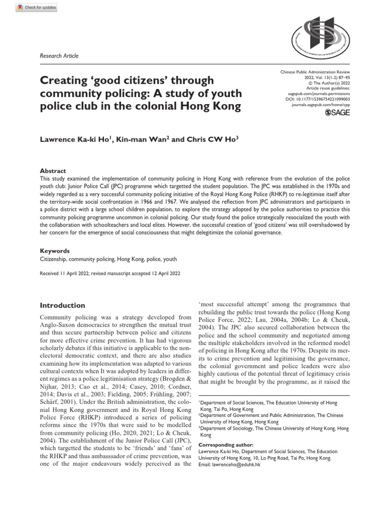 Community Policing Hong Kong | PDF | Police | Community