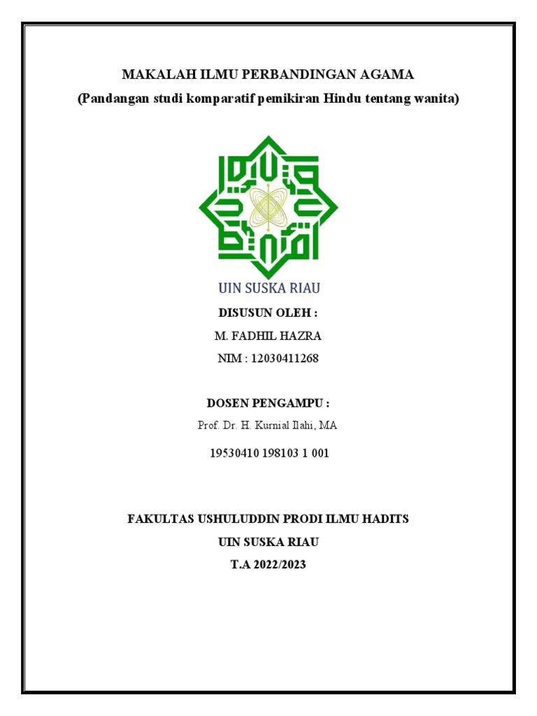 Makalah Ilmu Perbandingan Agama Revisi M.fadhil Hazra | PDF