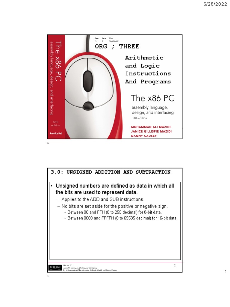 Ch_3 - Arithmetic and Logic Instructions And Programs | PDF | Assembly Language | Binary Coded ...