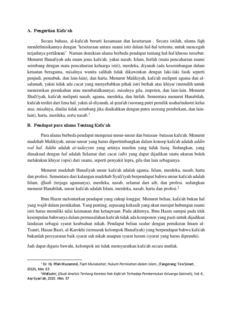 Unsur Kafa'ah dalam Pernikahan Islam | PDF | Agama & Spiritualitas