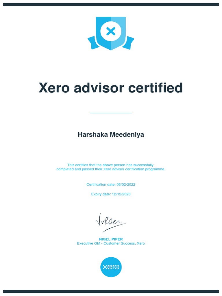 Xero Certification | PDF