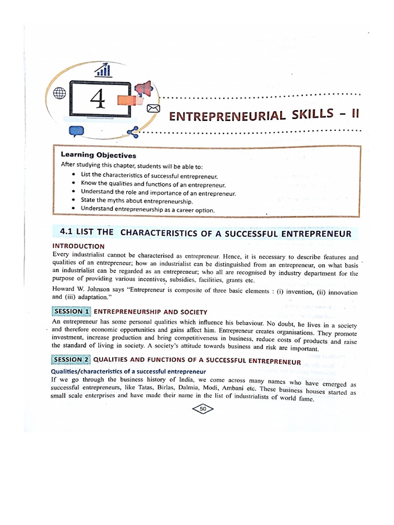 It Std 10 Ch 4 Entrepreneurial Skills Ii Pdf