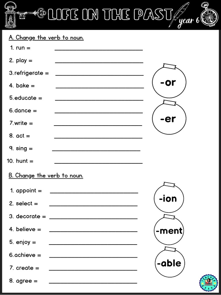 Life in the Past- Year 6 worksheets | PDF | Linguistics