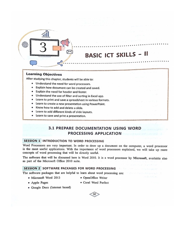 IT STD 10 CH 3 Basic ICT Skills II | PDF