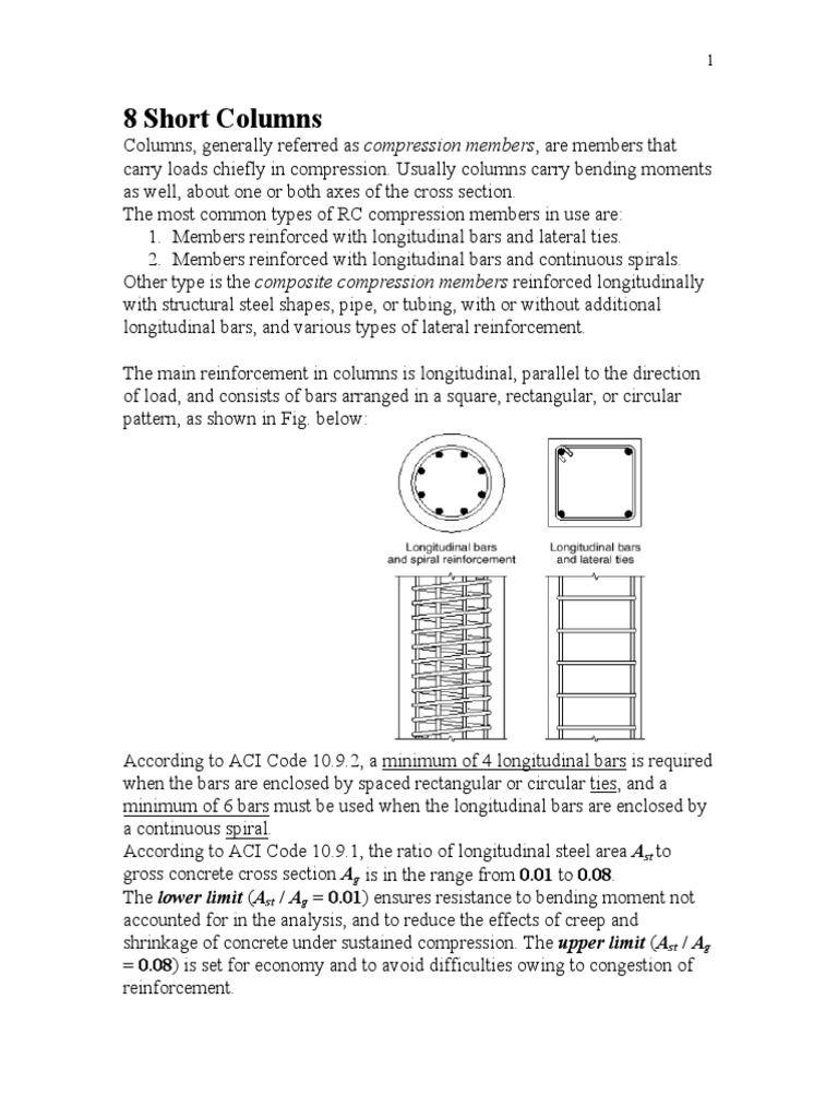 8 Short Columns | PDF | Column | Strength Of Materials
