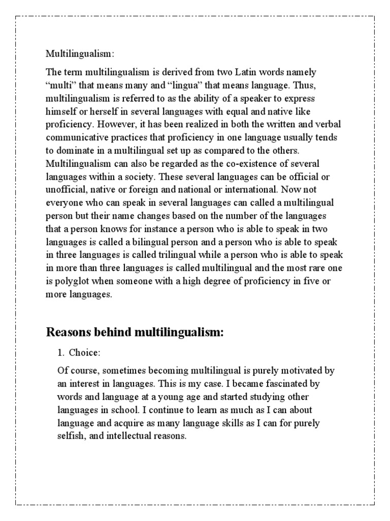 Multilingualism | PDF | Multilingualism | Language Acquisition Multilingualism | PDF | Multilingualism | Language Acquisition