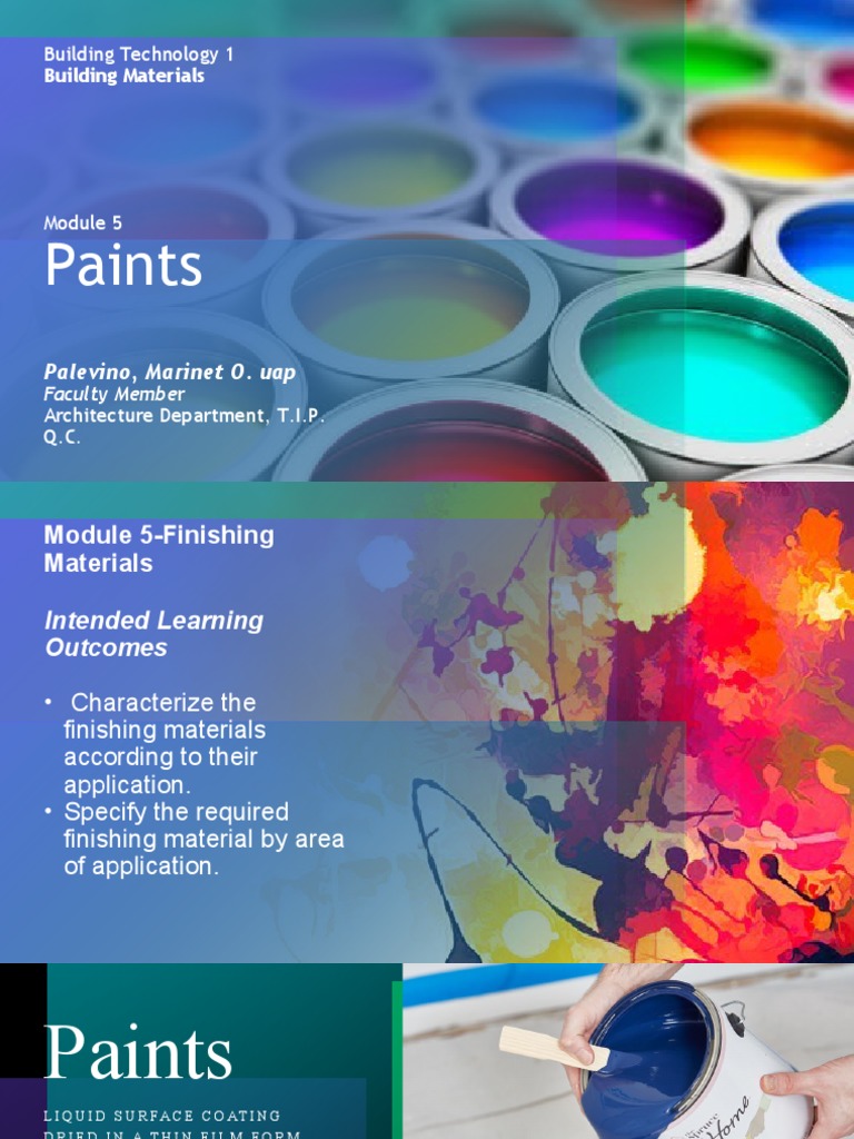 Module 5 Paints | Download Free PDF | Paint | Varnish
