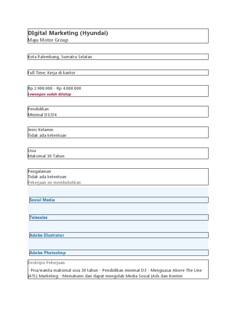 DIgital Marketing Maju Motor | PDF | Karier & Perkembangan