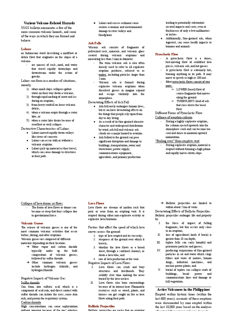 DRRR 4th Quarter Notes | PDF | Volcano | Types Of Volcanic Eruptions