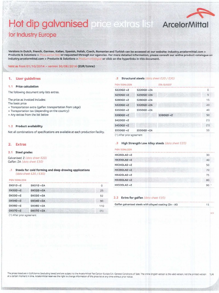 Price List AM HDG | PDF