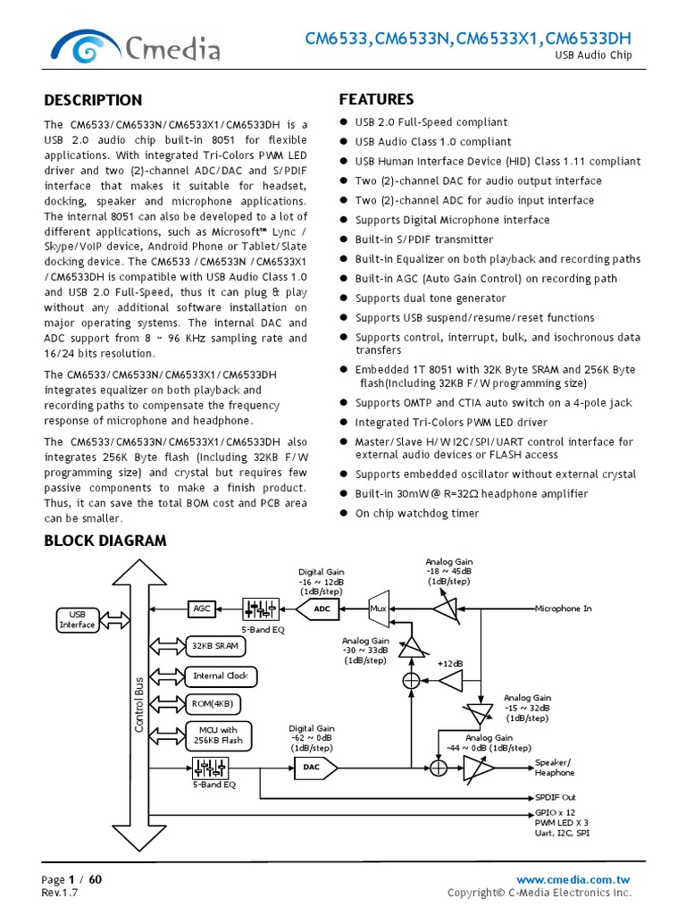 CM6533 | PDF | Usb | Computing