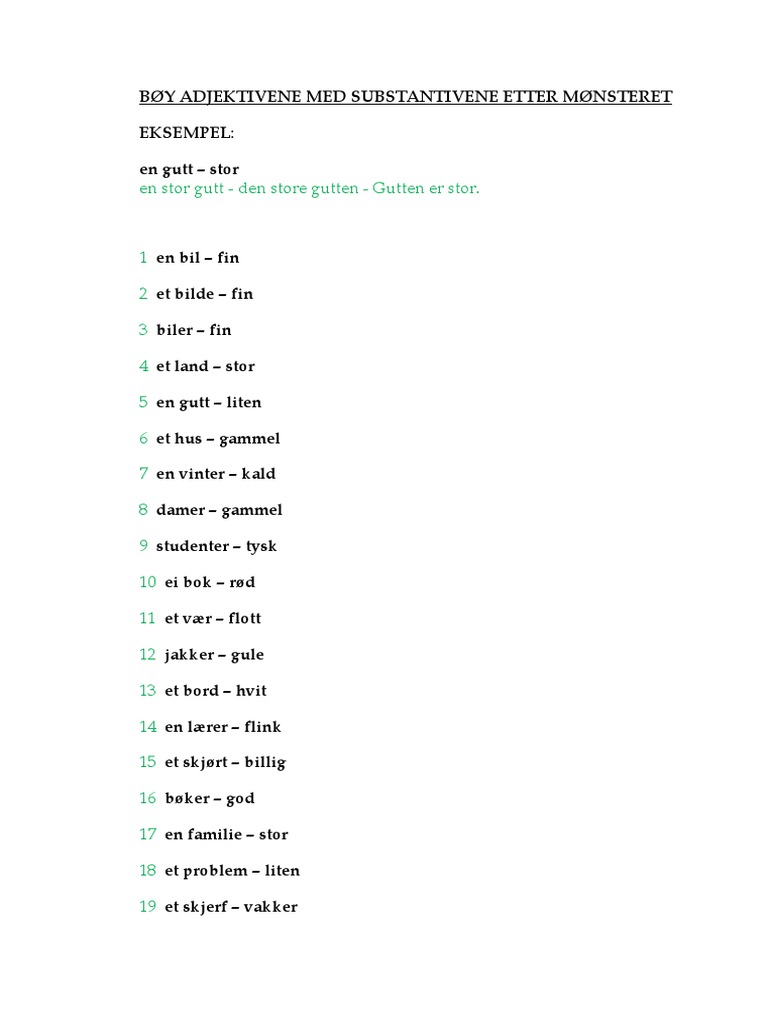 Adjektiv Drill | PDF