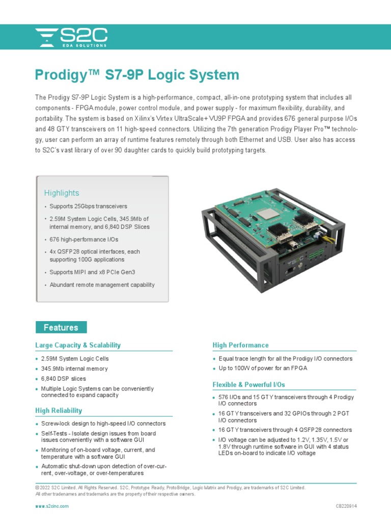s2c Prodigy s7 9p Logic System Datasheet | PDF